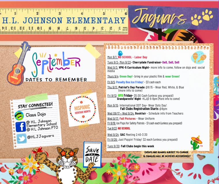 🍎 September PTO News & Updates – H.L. Johnson Elementary PTO